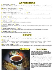 Dinner Menu | Thai Kitchen
